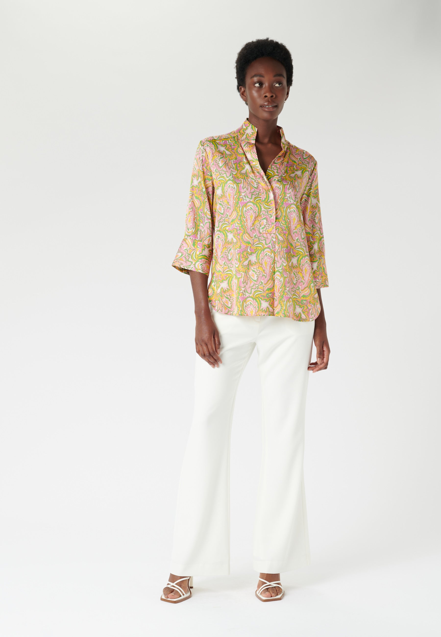 KAMI - Petal Parakeet | Silk Blouse Women | Dea Kudibal