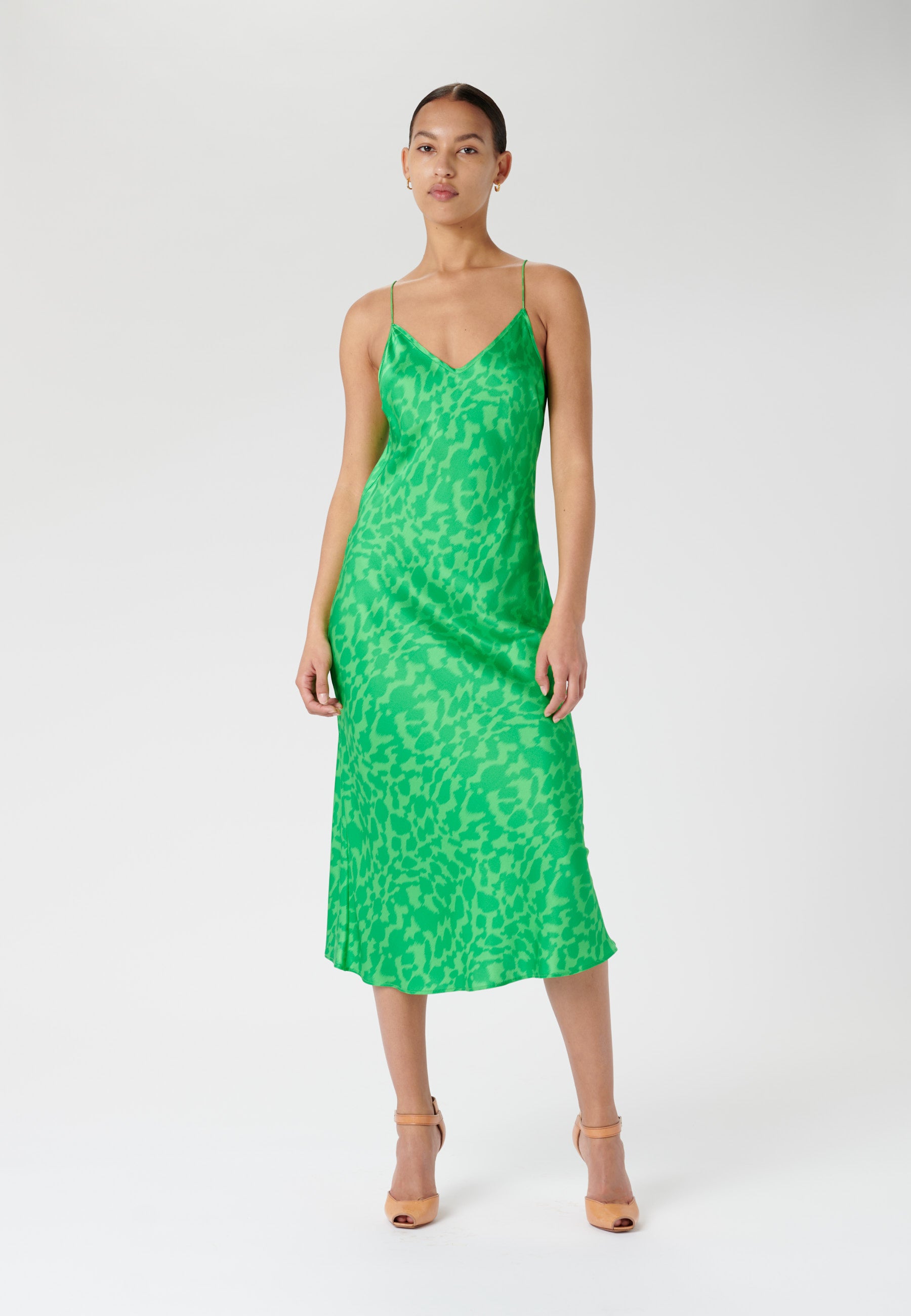 ADELAIDE - Animal Parakeet | Silk Midi Dress | Dea Kudibal